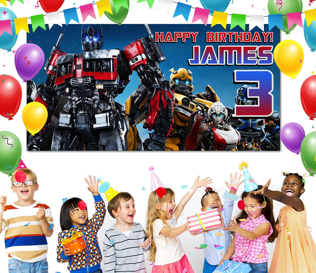 Transformers Birthday Party Backdrop/transformers Birthday Banner ...