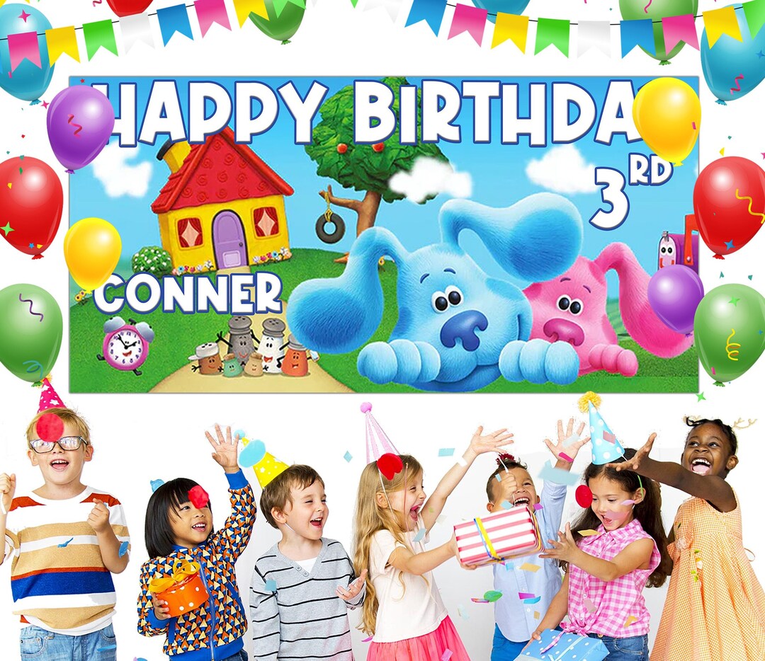 Blues Clues Birthday, Blues Clues Birthday Banner, Custom Blues Clues Backdrop, Kids Birthday ...