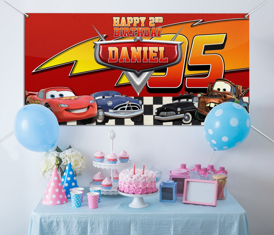 Cars Birthday Backdrop,disney Cars Personalized Birthday Backdrop,cars ...