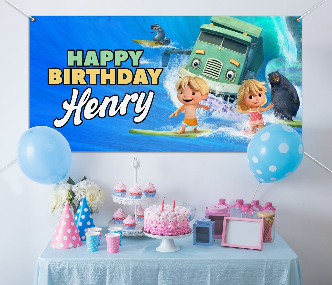 Trash Truck Party Backdrop Design,truck Custom Birthday Banner, Truck ...