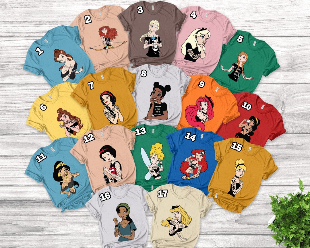 Disney Rocker Princess Shirt, Disney Punk Princess Shirt, Tattoo Disney ...