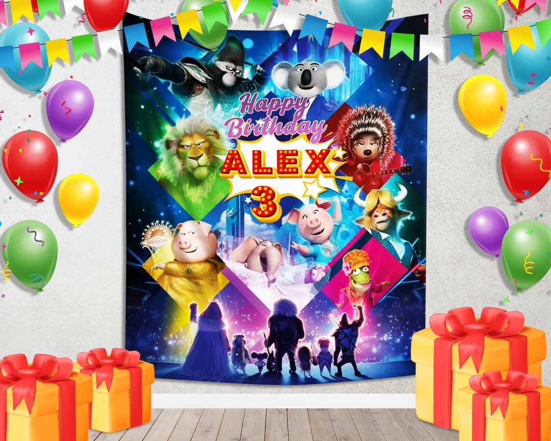 Sing Pig 2 Birthday Party Backdrop, Sing 2 Birthday Banner, Custom Sing ...