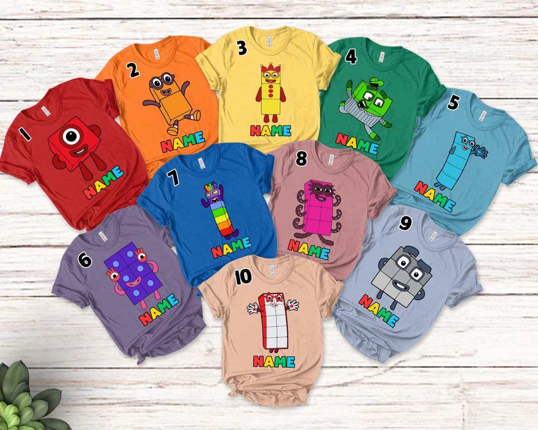 Numberblocks Shirt, Numberblocks Family Birthday Shirt, Personalized 1 ...