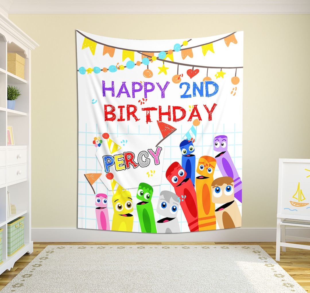 Baby First Color Crew Birthday Backdrop, Birthday Banner, Birthday ...