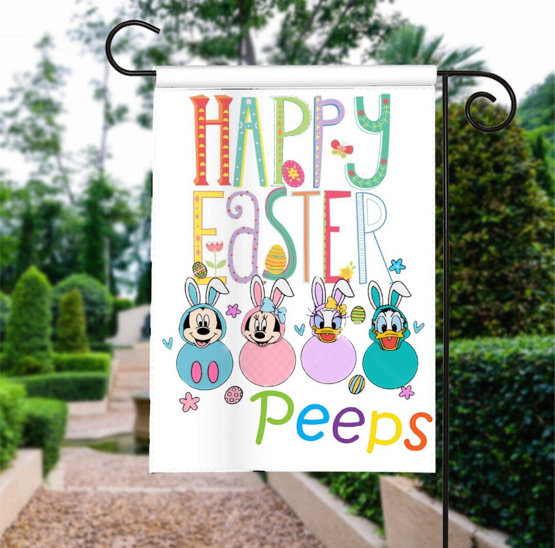 Disney Happy Easter Peeps Garden Flag, Mickey & Minnie Easter Peeps ...