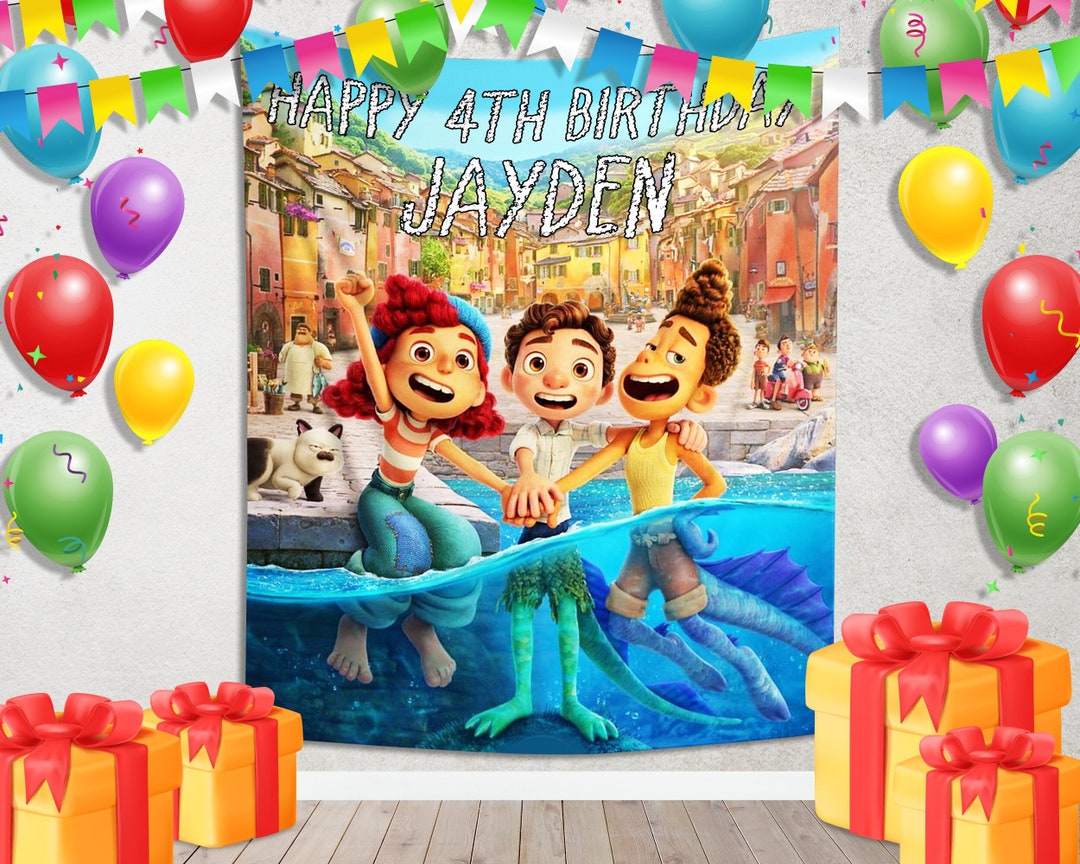 Personalized Luca Backdrop, Backdrop Birthday Viny, Luca Birthday ...