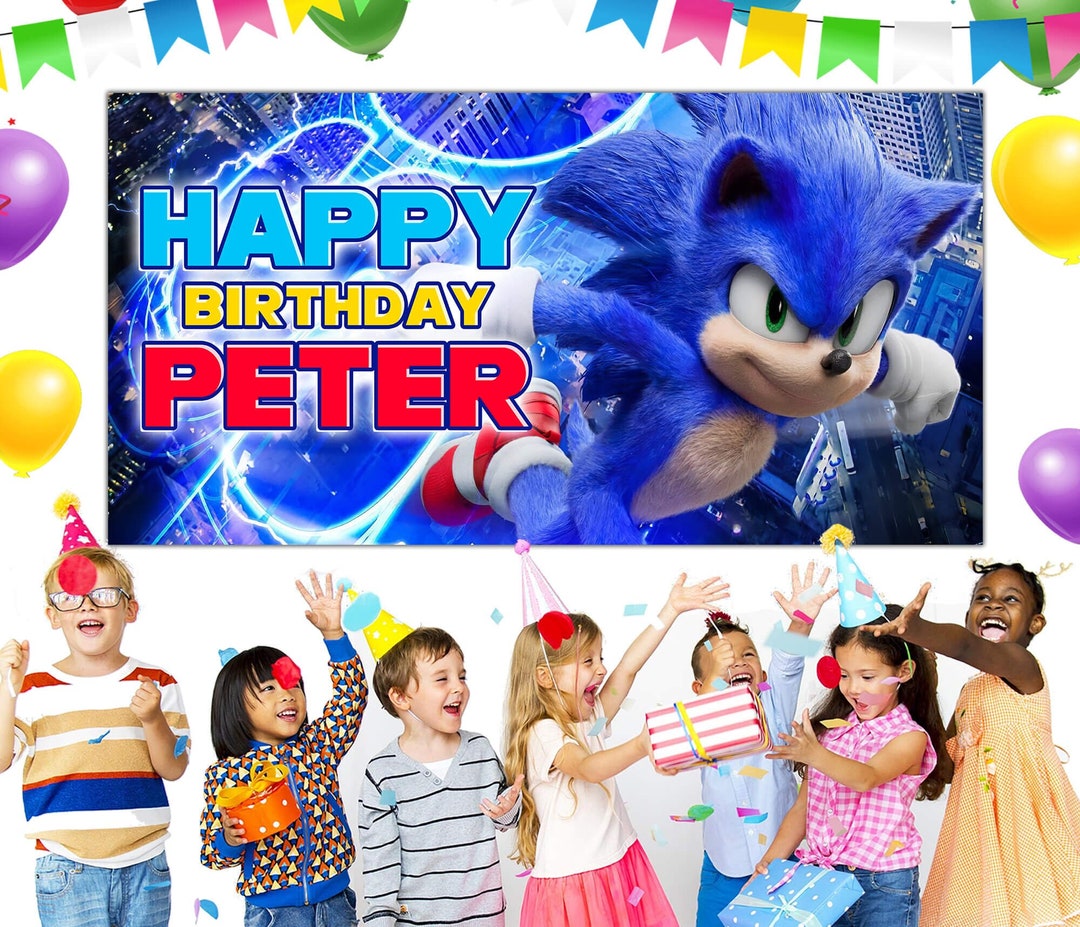 Custom Sonic Birthday Banner, Sonic Banner, Personalized Banner, Sonic ...