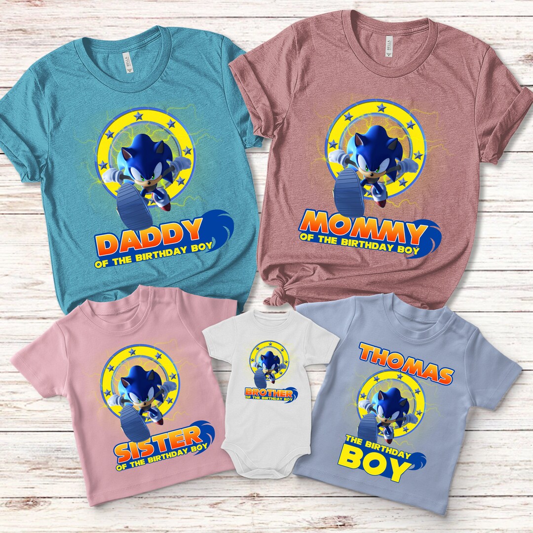 Personalized Sonic Birthday Shirt, Custom Sonic Shirt, Sonic Hedgehog ...