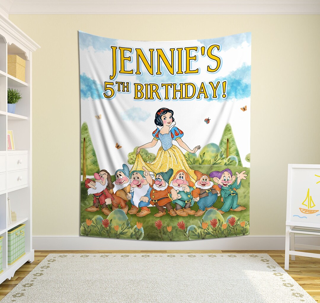 Snow White Party Banner, Snow White and Seven Dwarfs Birthday, Birthday ...