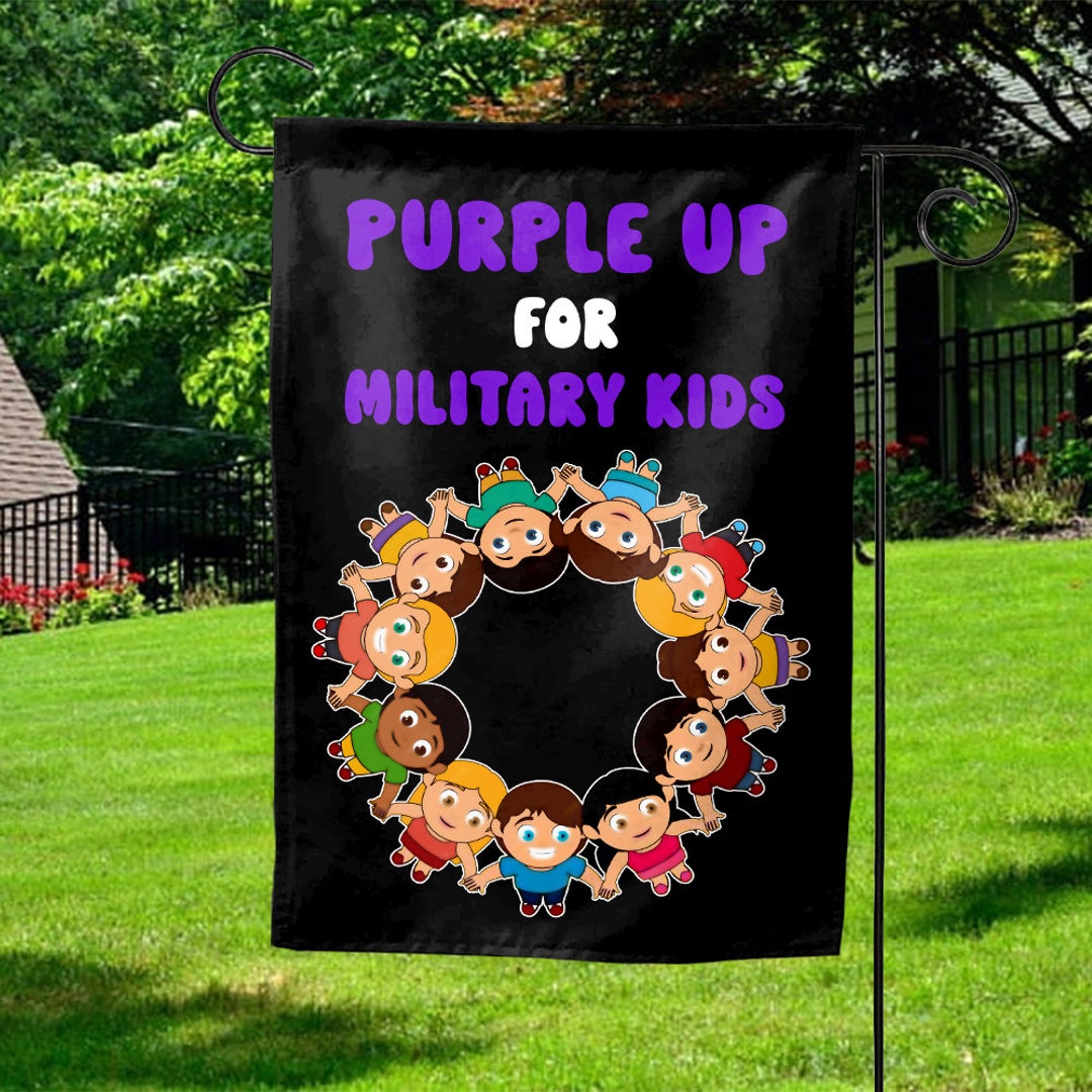 Purple up for Military Child Awareness Garden Flag, Military Children ...