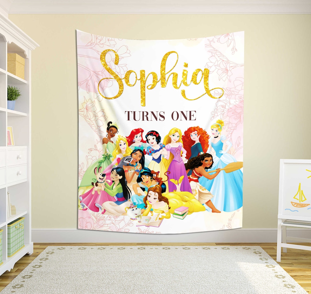 Princess Birthday Decoration Backdrop, Princess Banner, Princess Theme ...