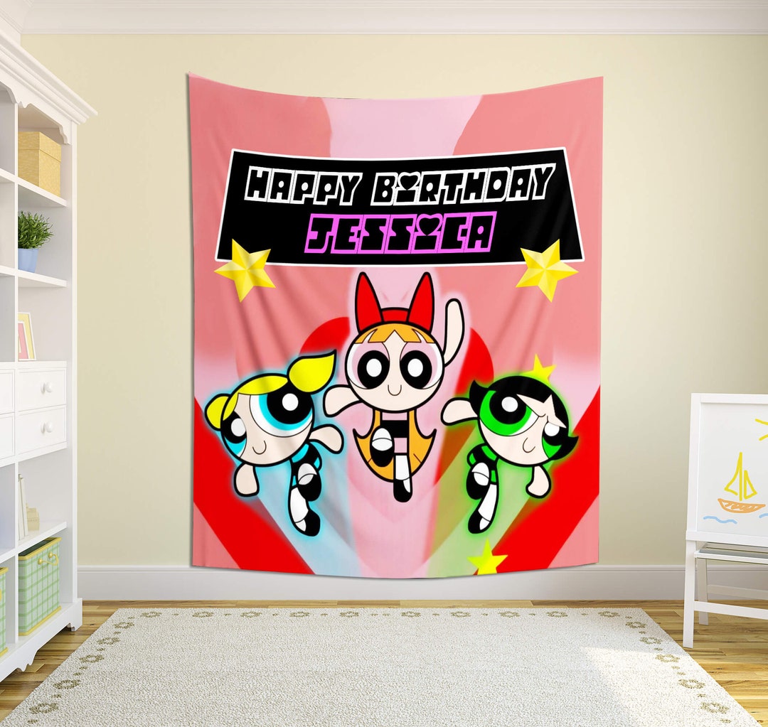 Powerpuff Girls Birthday Banner Personalized Party Backdrop Decoration ...
