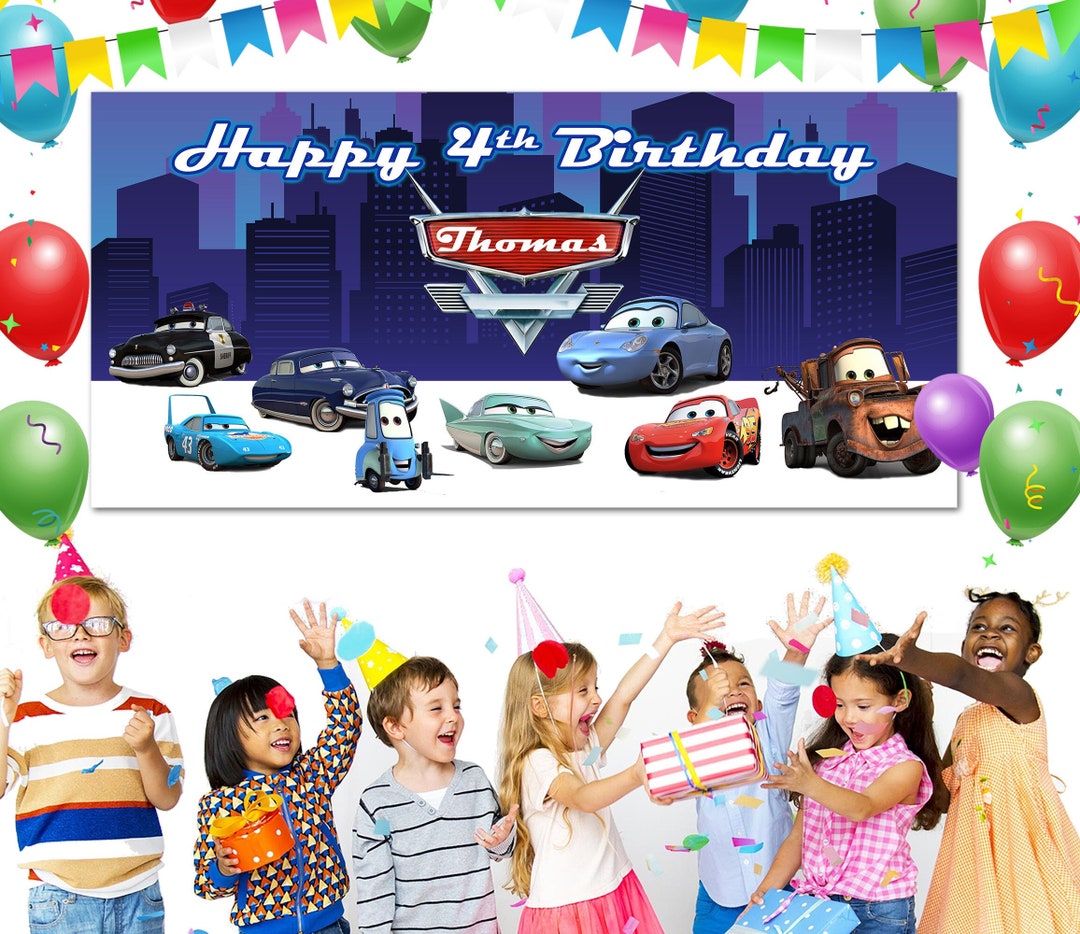 Cars Birthday Backdrop,cars Birthday Banner,personalizable Party Banner ...