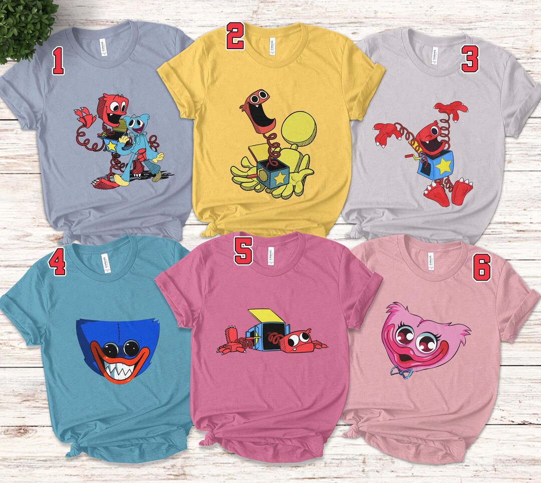 Poppy Playtime Huggyt Wuggy Group Shirt, Kissy Missy Shirt, Mommy Long ...