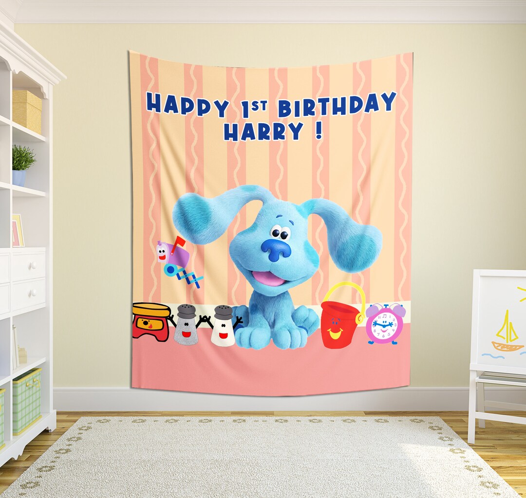 Blue's Clues Birthday Backdrop,blue's Clues Birthday Banner,blue's Clues Birthday Personalized ...