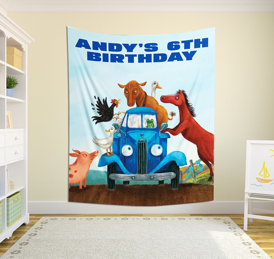 Little Blue Truck Backdrop for Birthday Party Decoration. Blue Truck ...