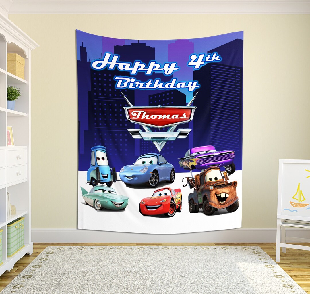 Cars Birthday Backdrop,cars Birthday Banner,personalizable Party Banner ...