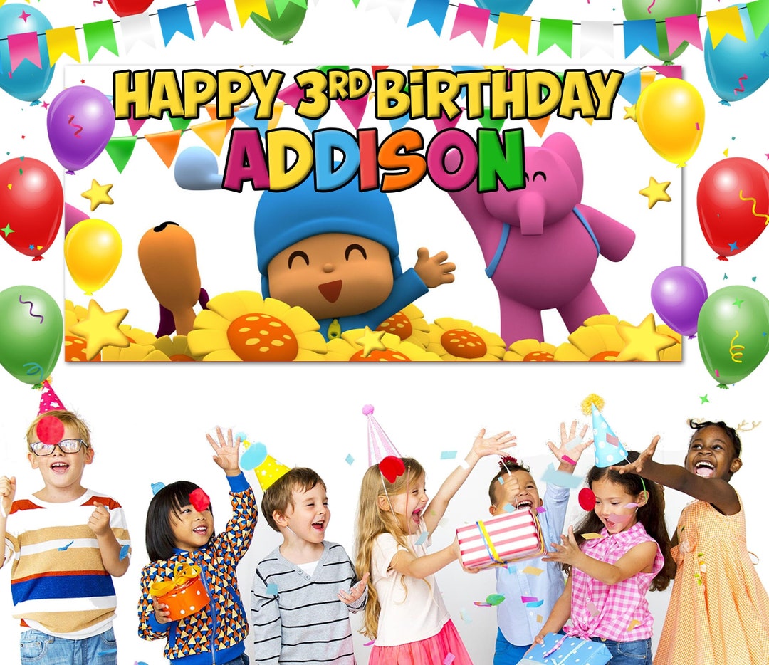 Pocoyo Birthday Banner, Party Decorations, Personalized Banner, Pocoyo ...