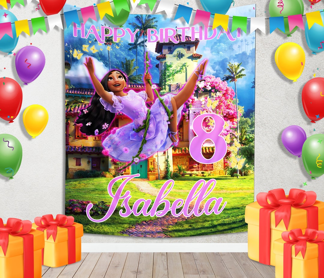Encanto Isabella Birthday Backdrop, Encanto Isabela Birthday Banner ...