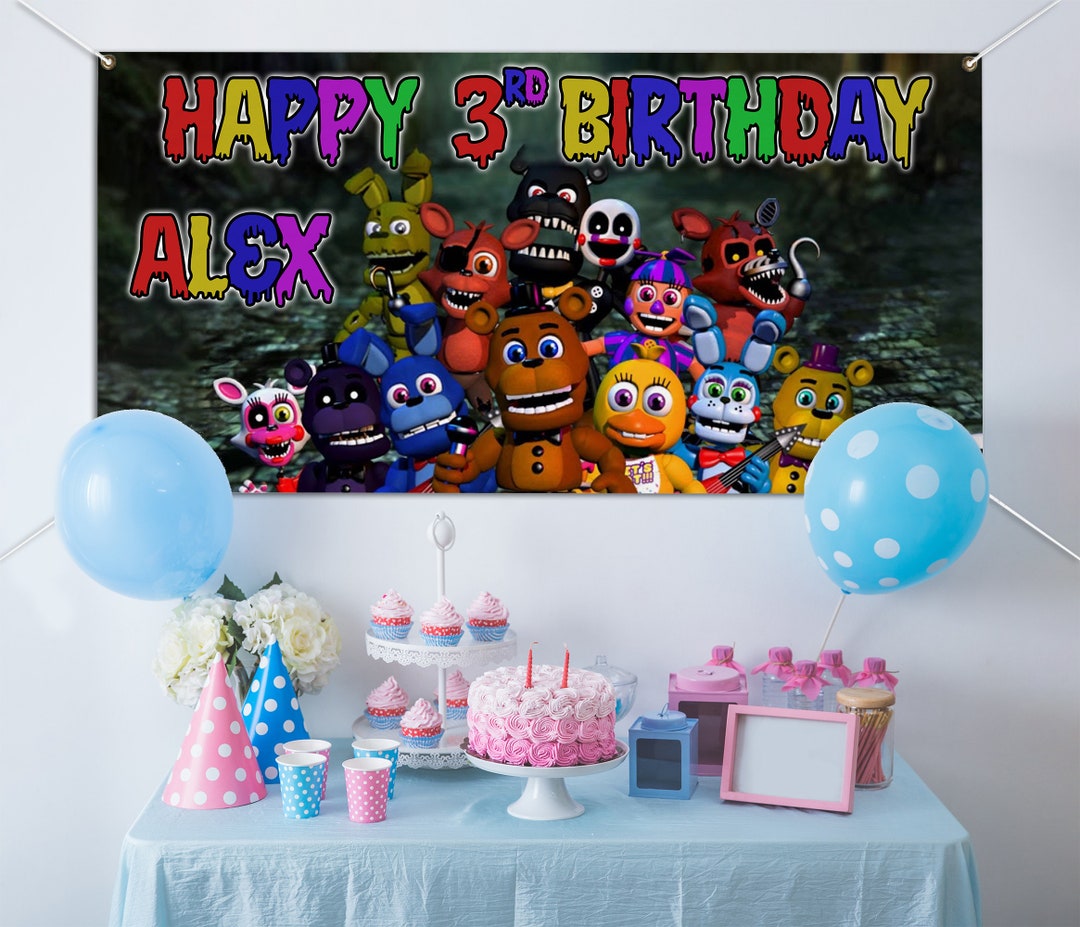FNAF Security Breach Birthday Banner, Five Nights at Freddy's Birthday ...