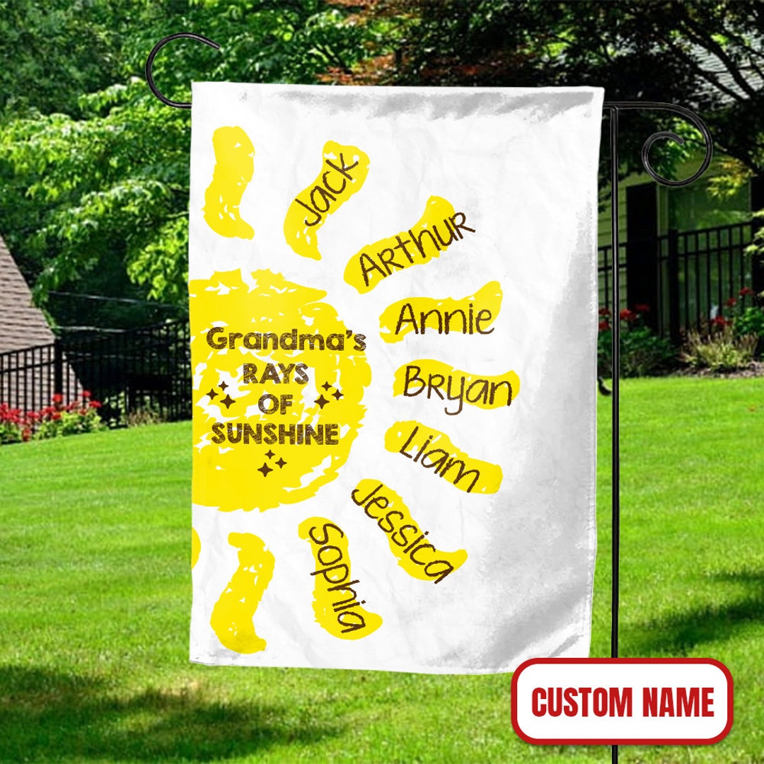 Grandma's Garden Flag, Grandma Rays of Sunshine Flag Gift for Mom ...