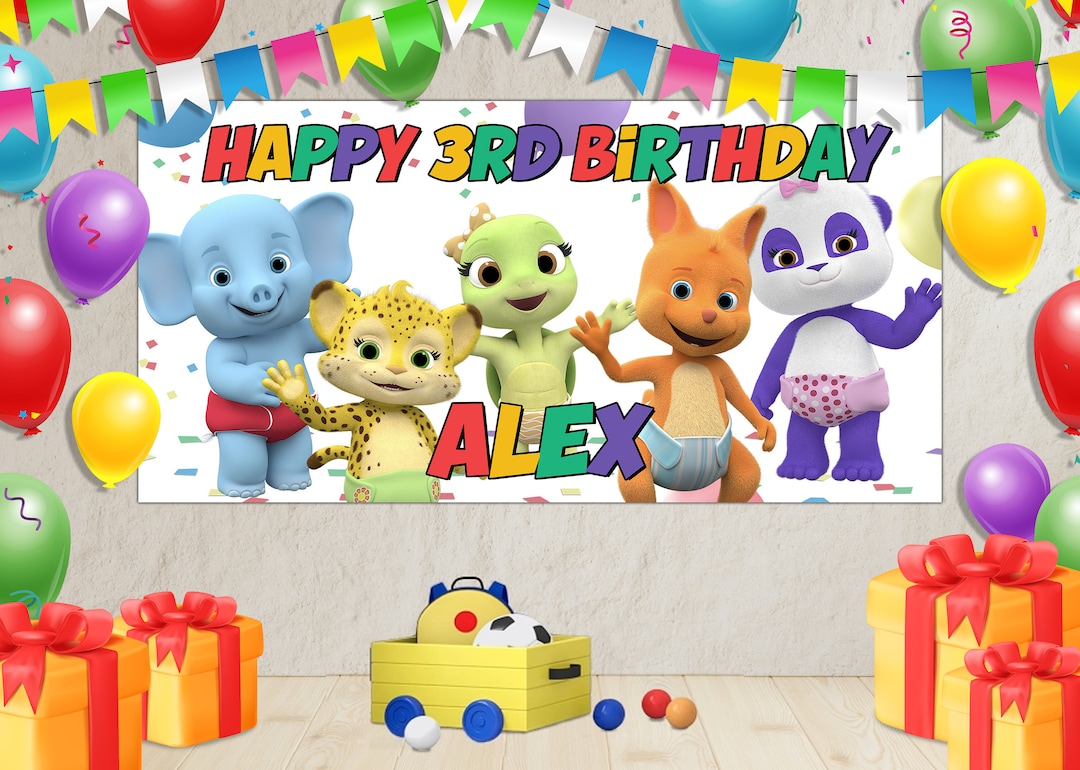 Personalized Word Party Backdrop, Word Party Backdrop, Printed Birthday ...