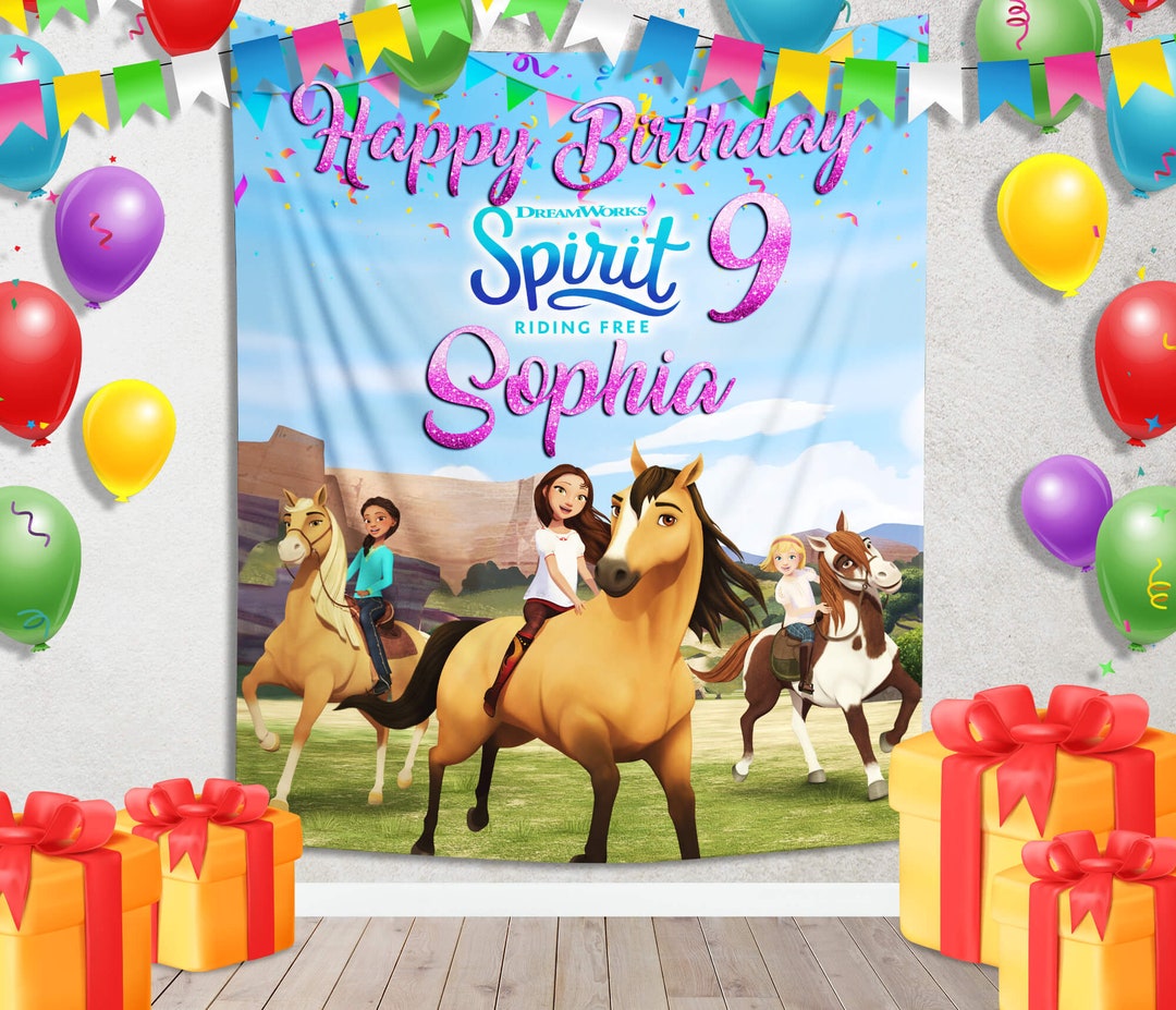 Spirit Riding Free Birthday Backdrop, Spirit Riding Birthday Banner ...