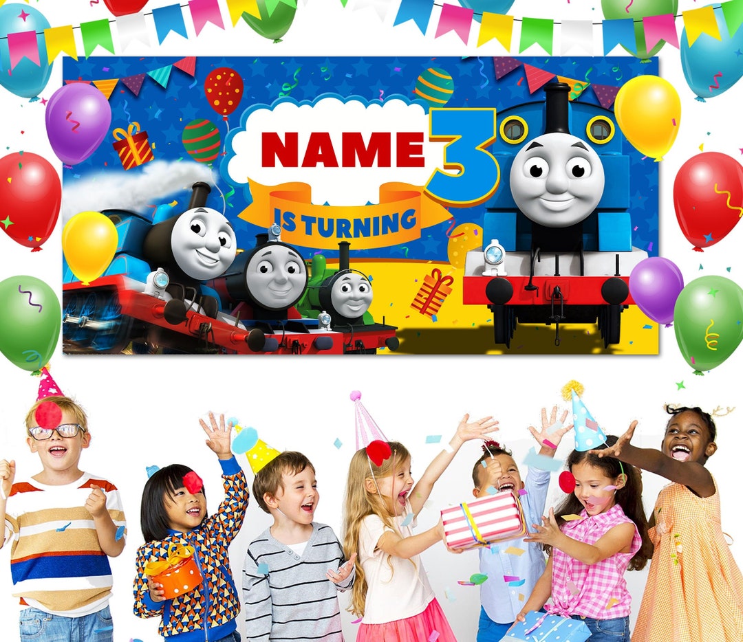 Thomas and Friends Birthday Backdrop, Thomas Train Birthday Banner ...
