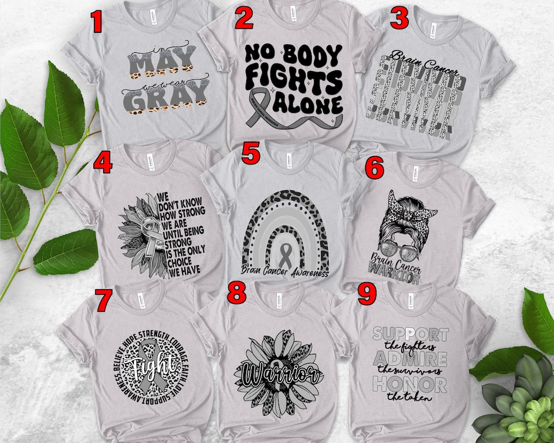 Brain Cancer Shirt, Brain Cancer Awareness T-shirt, Brain Cancer ...