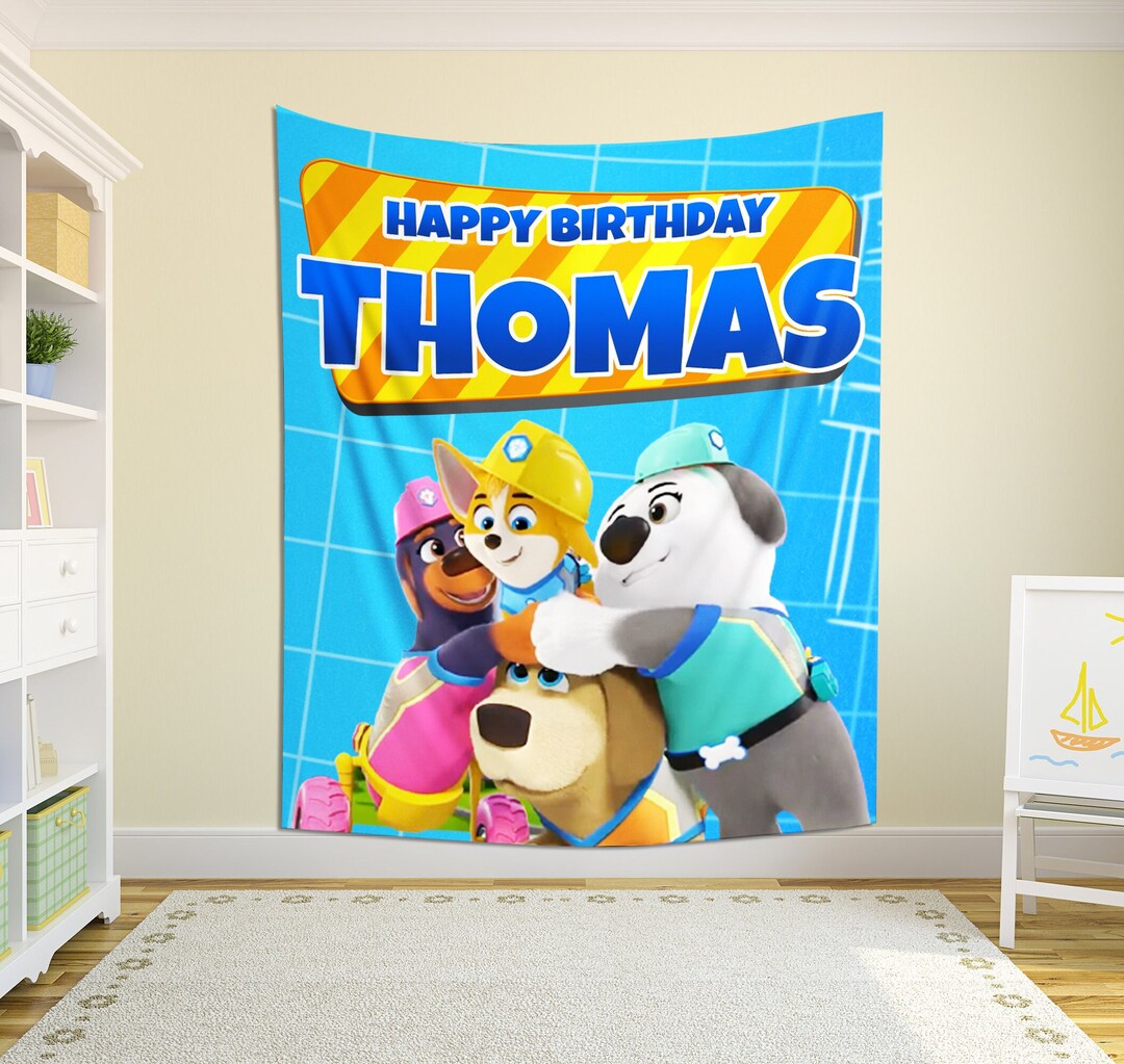 Pupstruction Birthday Backdrop, Pupstruction TV Show Birthday Banner ...