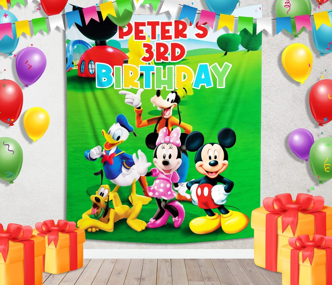 Personalised Mickey Clubhouse Birthday Backdropmouse Clubhouse 1309
