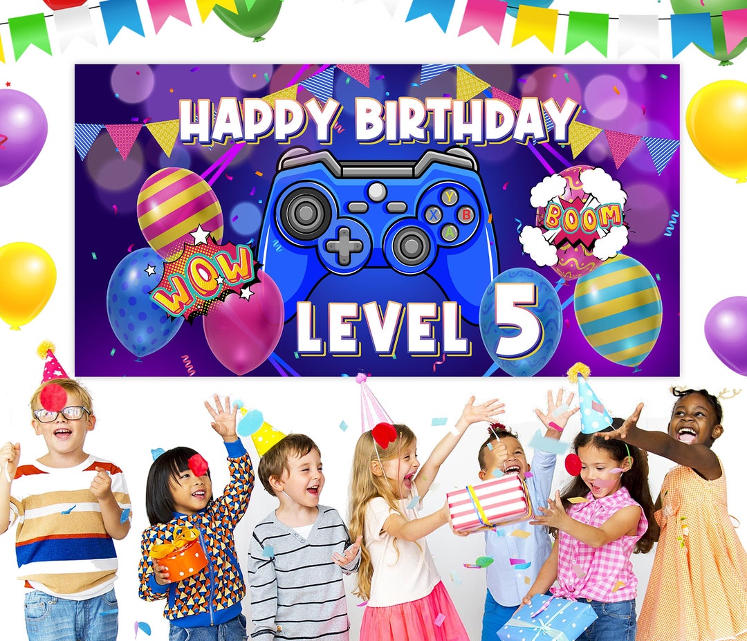 Custom Video Game Backdrop Level Unlocked Official Teenager Backdrop ...