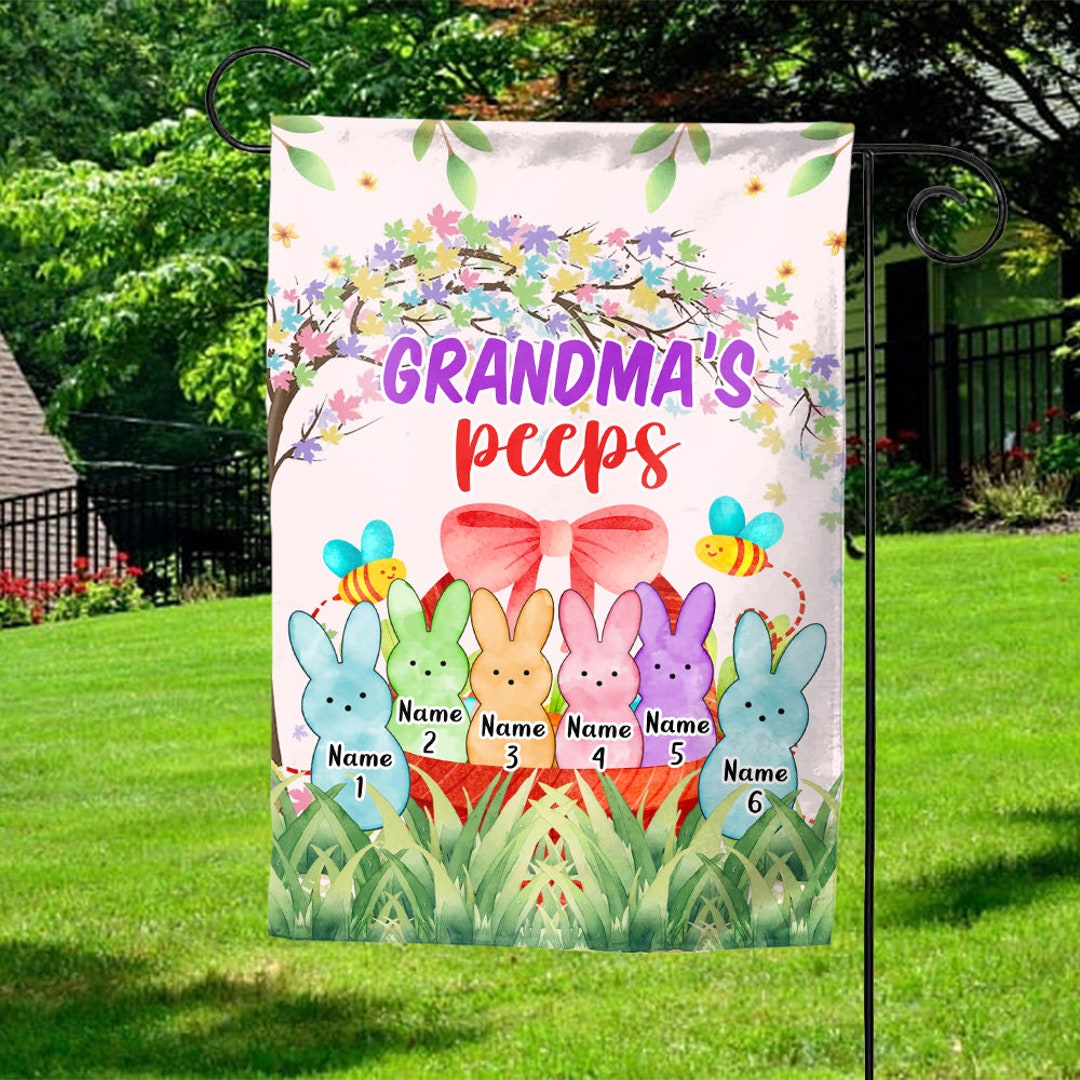Personalized Easter Flag, Grandma's Peeps Garden Flag, Mother's Day ...