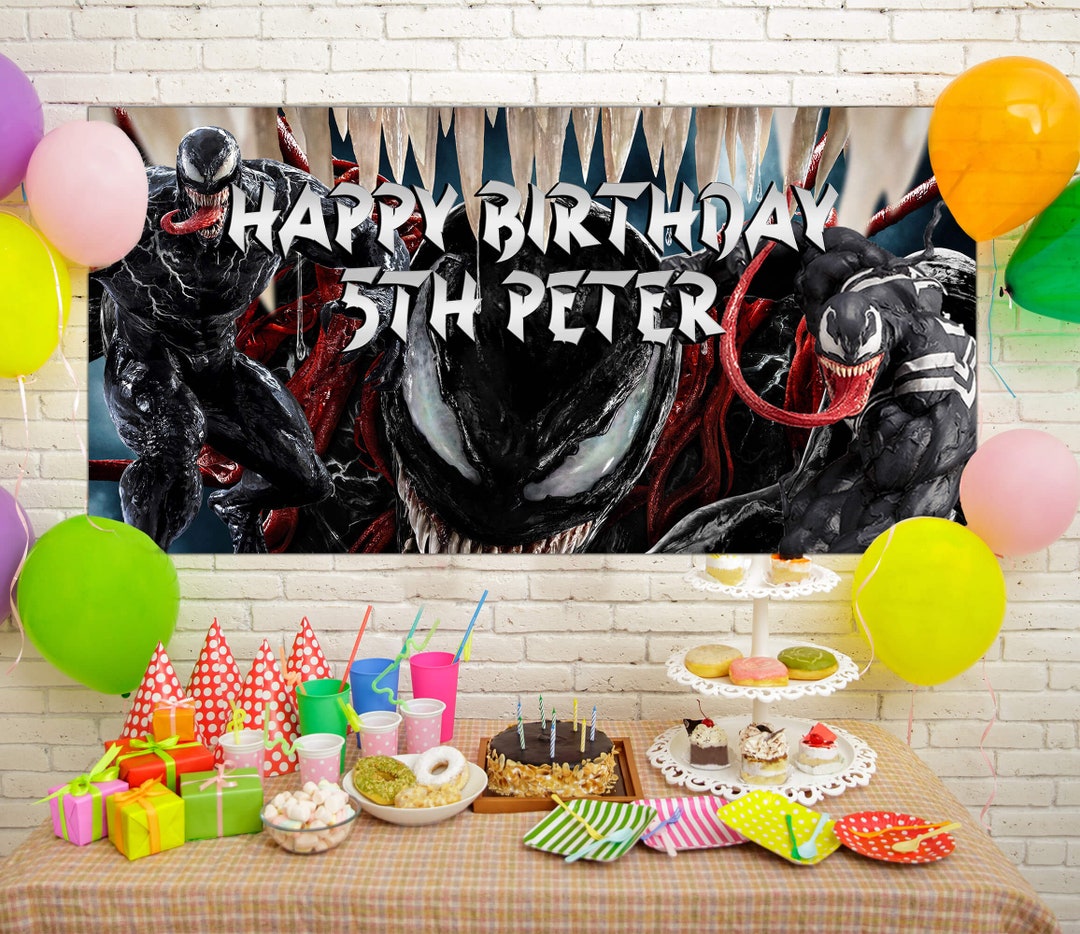 Venom Birthday Backdrop, Venom Banner, Venom Party, Venom Party ...