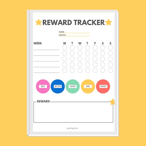 Reward Tracker Printable Reward Tracker - Etsy