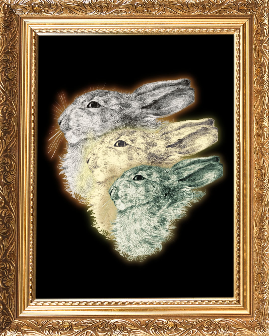 The Three Hares - Printable Digital Download, Digital Art, Printable ...