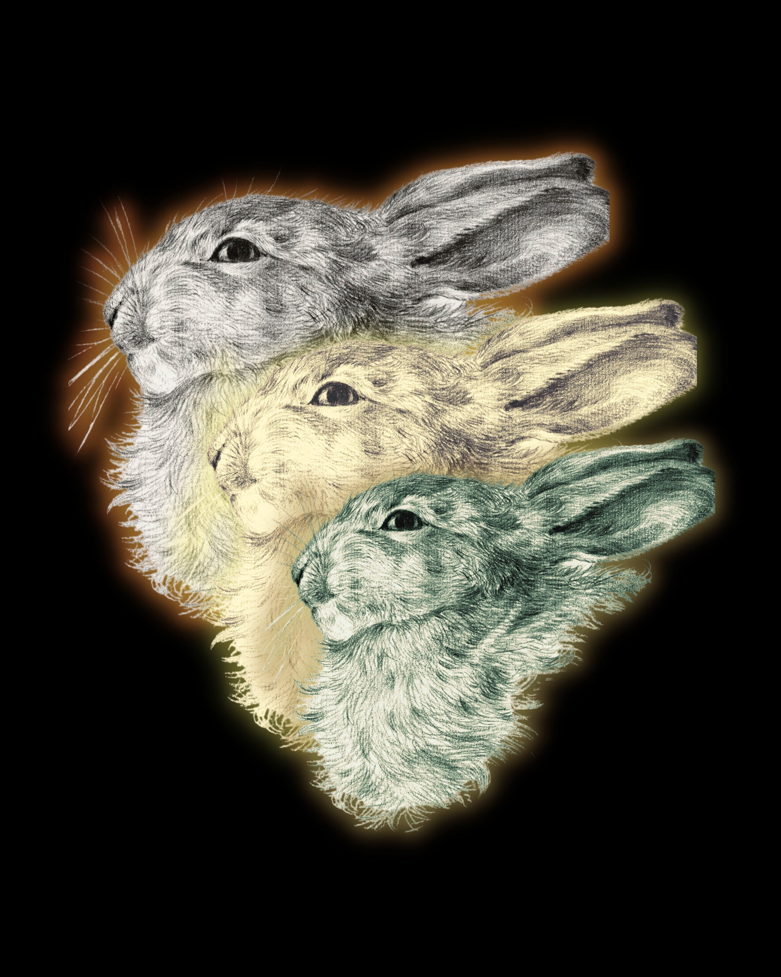 The Three Hares - Printable Digital Download, Digital Art, Printable ...
