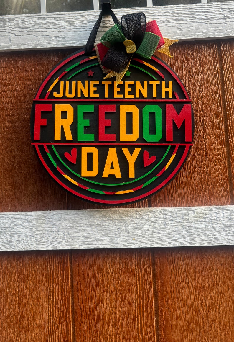 Juneteenth Welcome Board L 3D L Black History Front Door Decor L Black ...