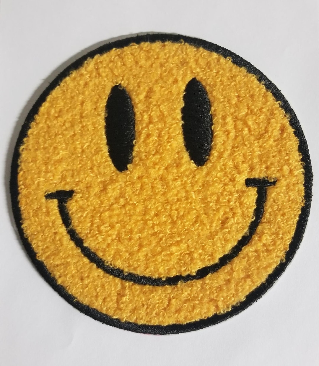 Smiley Face Chenille Iron on Patch 5x5 Inches - Etsy