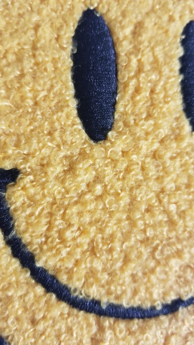 Smiley Face Chenille Iron on Patch 5x5 Inches - Etsy