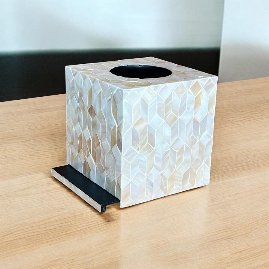 Mother of Pearl Inlay Tissue Box Cover: Square Nacre Napkin Holder - Etsy