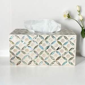 Mother Pearl Inlay Lacquer Rectangle Tissue Holder, Luxurious Tissue ...
