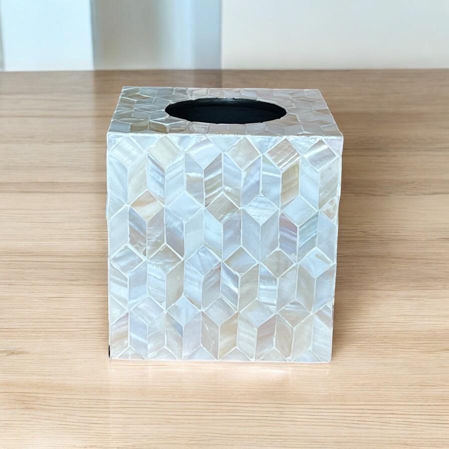 Mother of Pearl Inlay Tissue Box Cover: Square Nacre Napkin Holder - Etsy