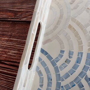 Waves Mother Pearl Tray, Ocean Rectangle Serving Tray, Beach Breakfast ...