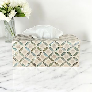 Mother Pearl Inlay Lacquer Rectangle Tissue Holder, Luxurious Tissue ...