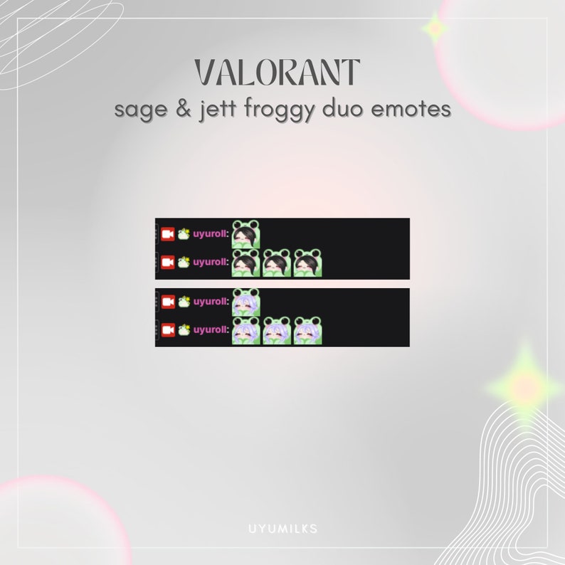 VALORANT Sage and Jett Duo Froggy Cozy Emote Bundle for Twitch/discord ...