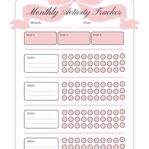 Monthly Goal and Habit Tracker, Printable Planner for Real Estate ...