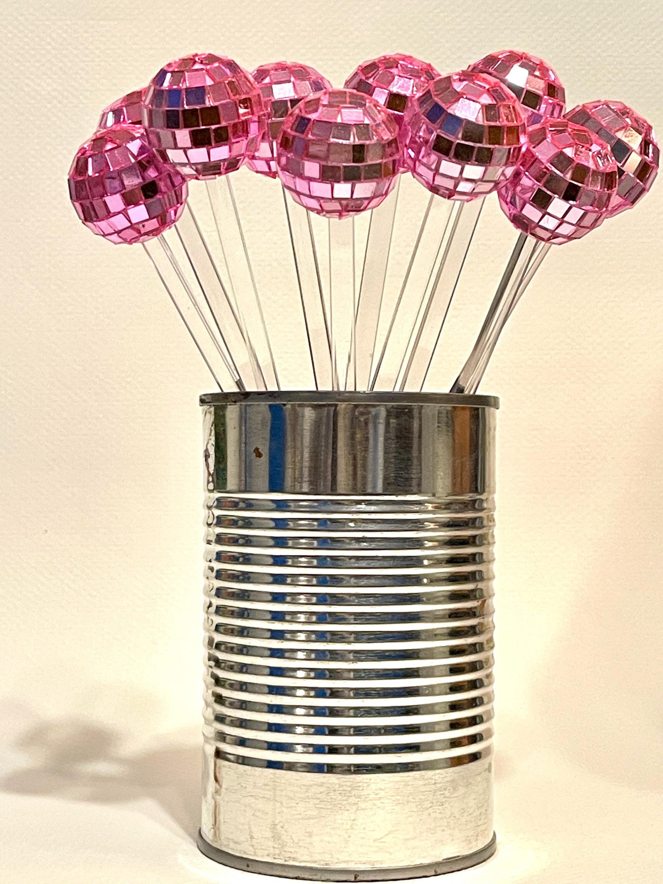 Hot Pink Disco Ball Drink Stirs for Bachelorette Parties, Weddings ...