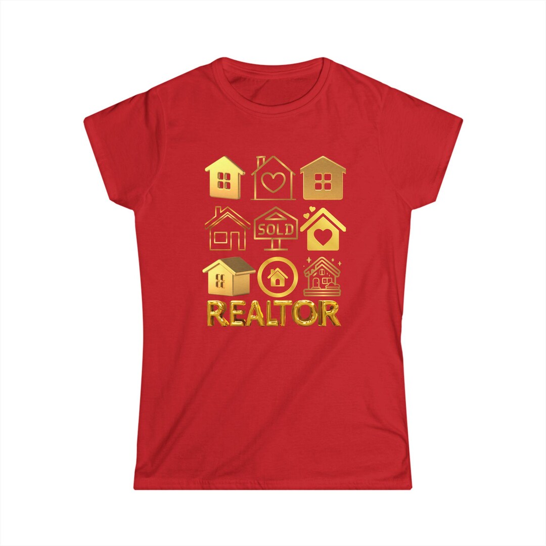 Blingy Gold REALTOR Shirt | Women's Softstyle Tee | Elegant Real Estate ...