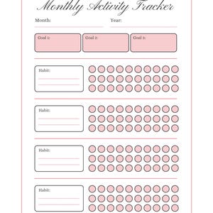 Monthly Goal and Habit Tracker, Printable Planner for Real Estate ...